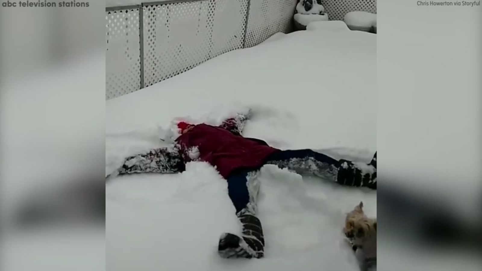 78-year-old grandma makes a snow angel - ABC7 San Francisco
