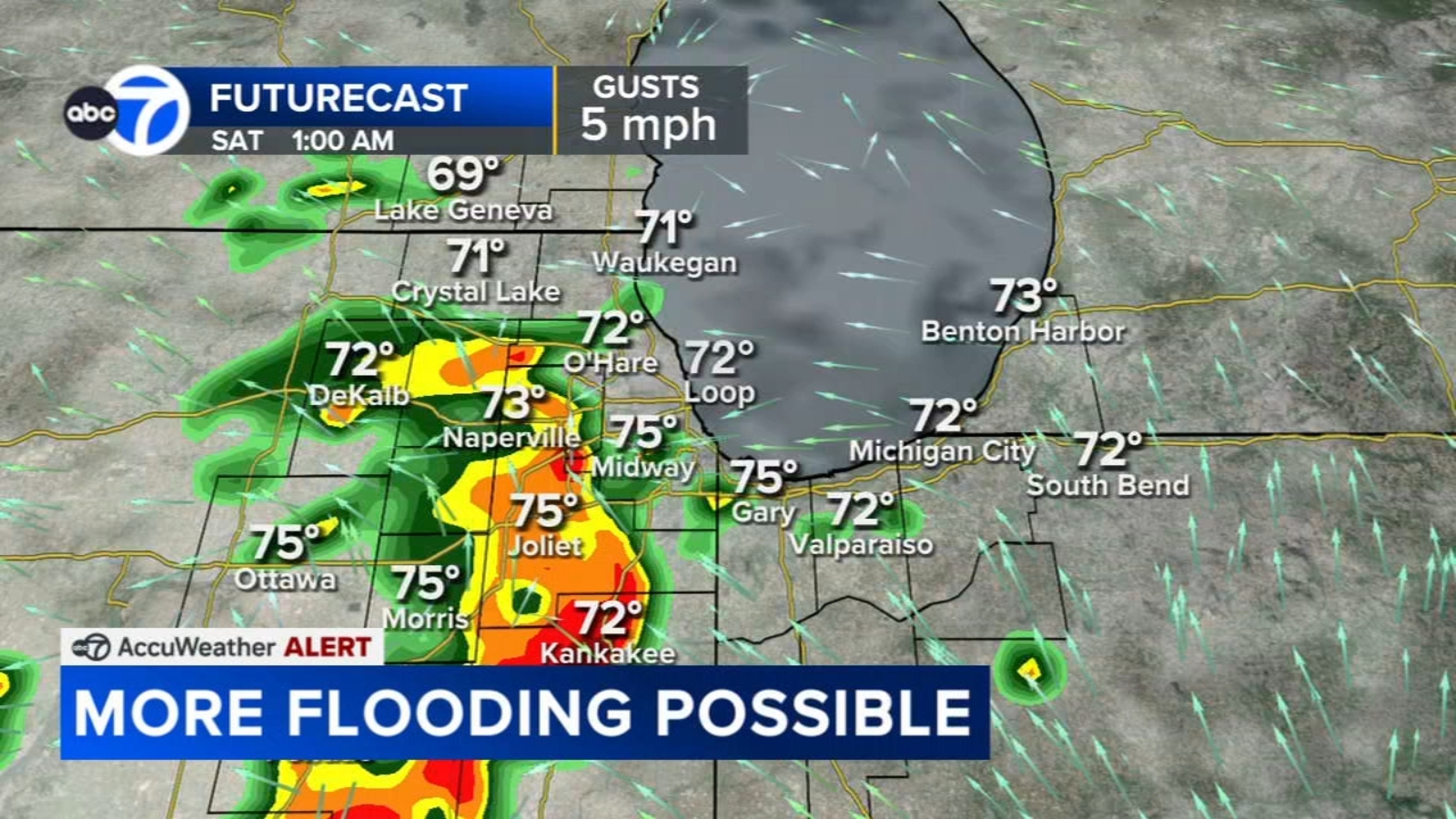 Chicago, Illinois severe weather today: Flood Warning for Cook, DuPage ...