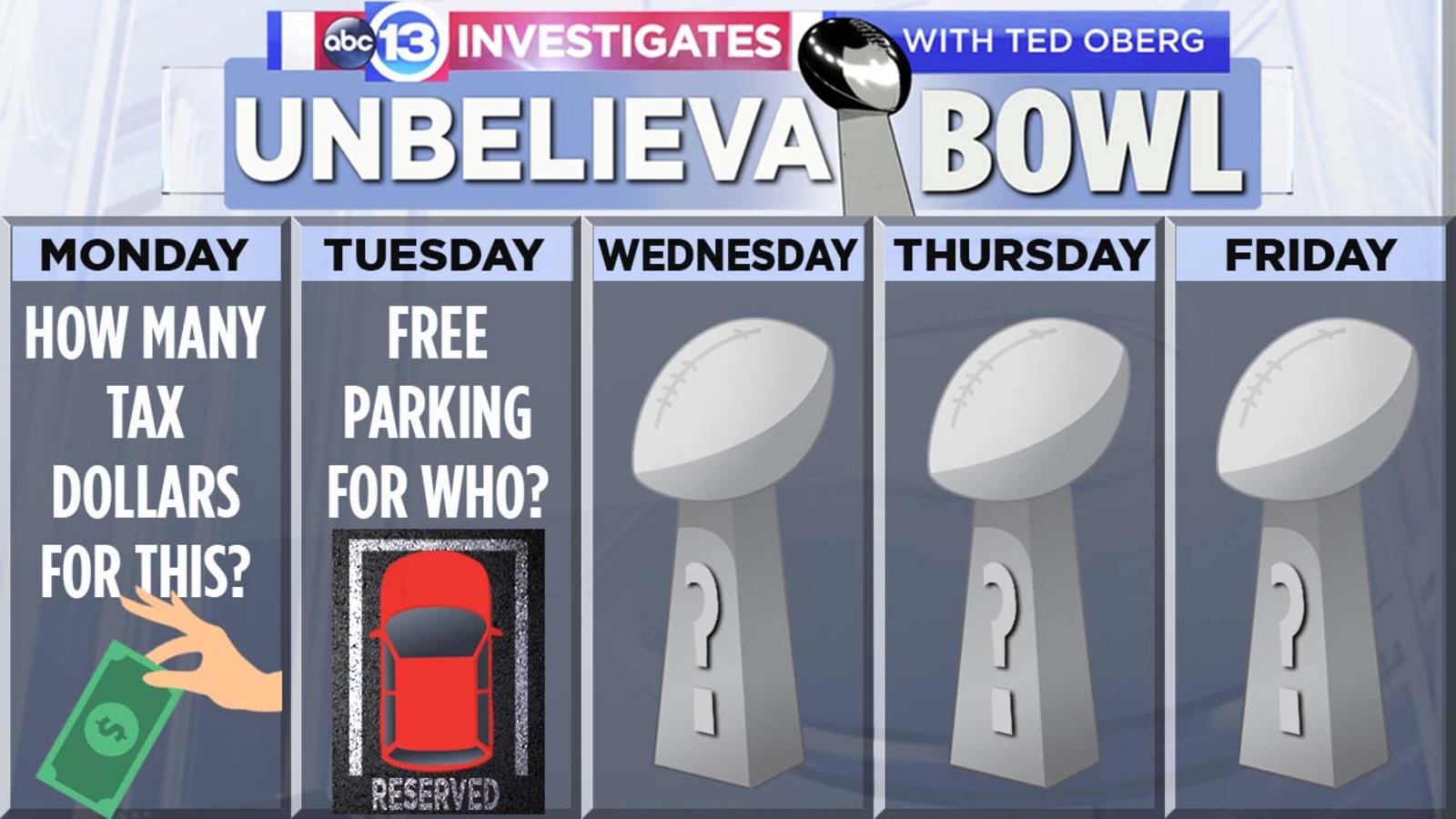Ted Oberg Investigates tax dollars spent on free parking - ABC13 Houston