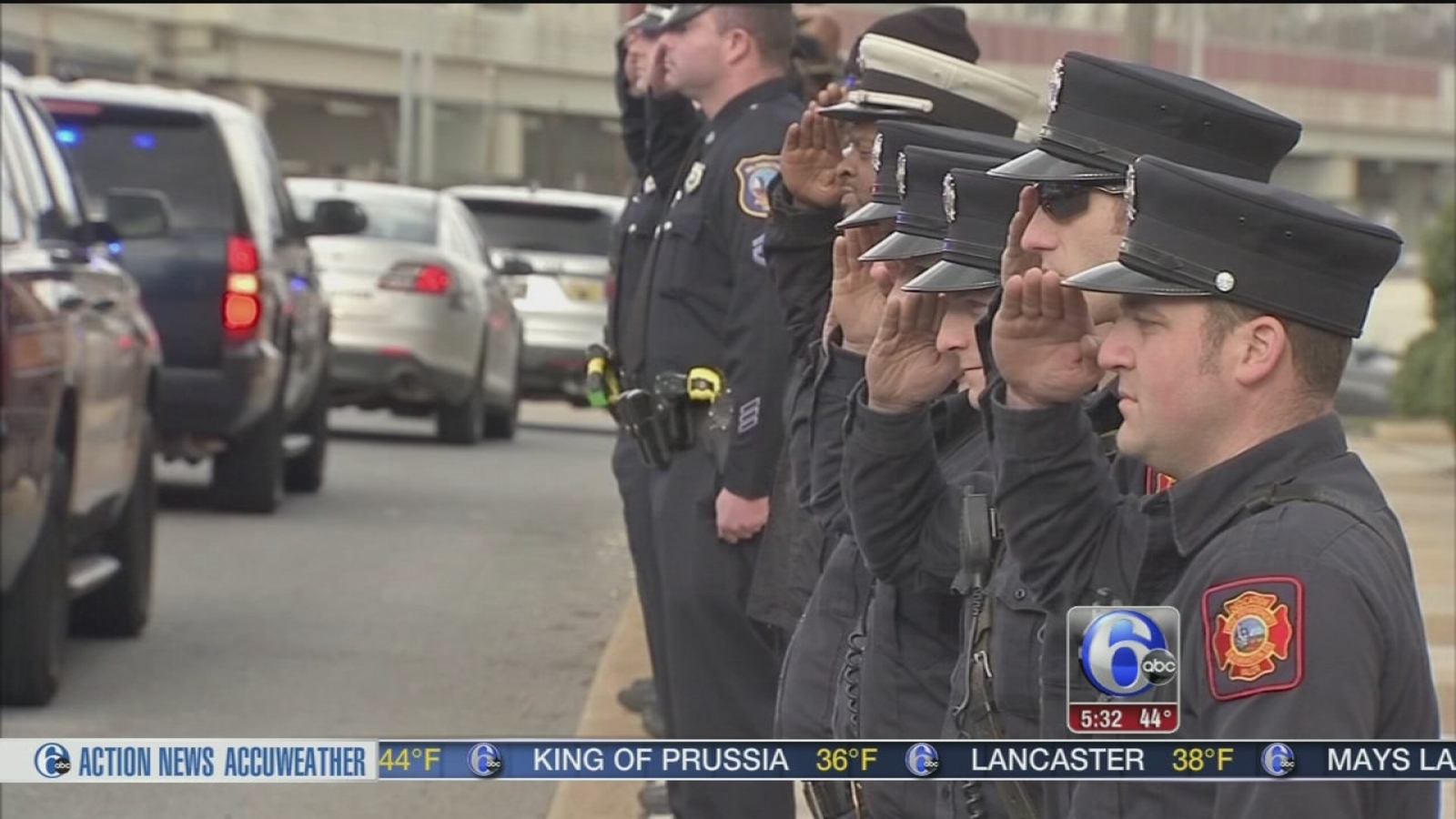 Procession, salute for fallen Del. corrections officer - 6abc Philadelphia