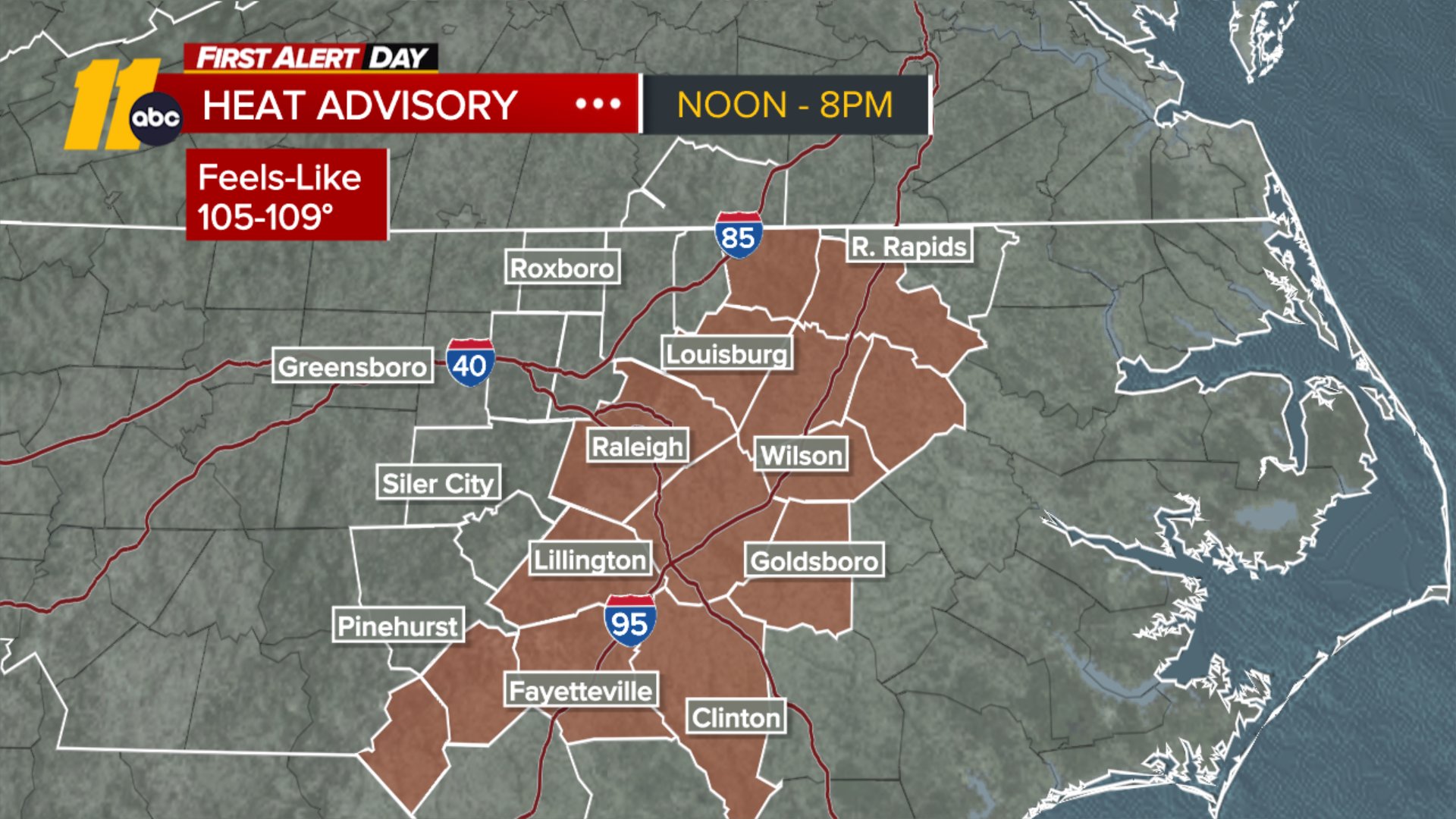Another day, another Heat Advisory - ABC11 Raleigh-Durham