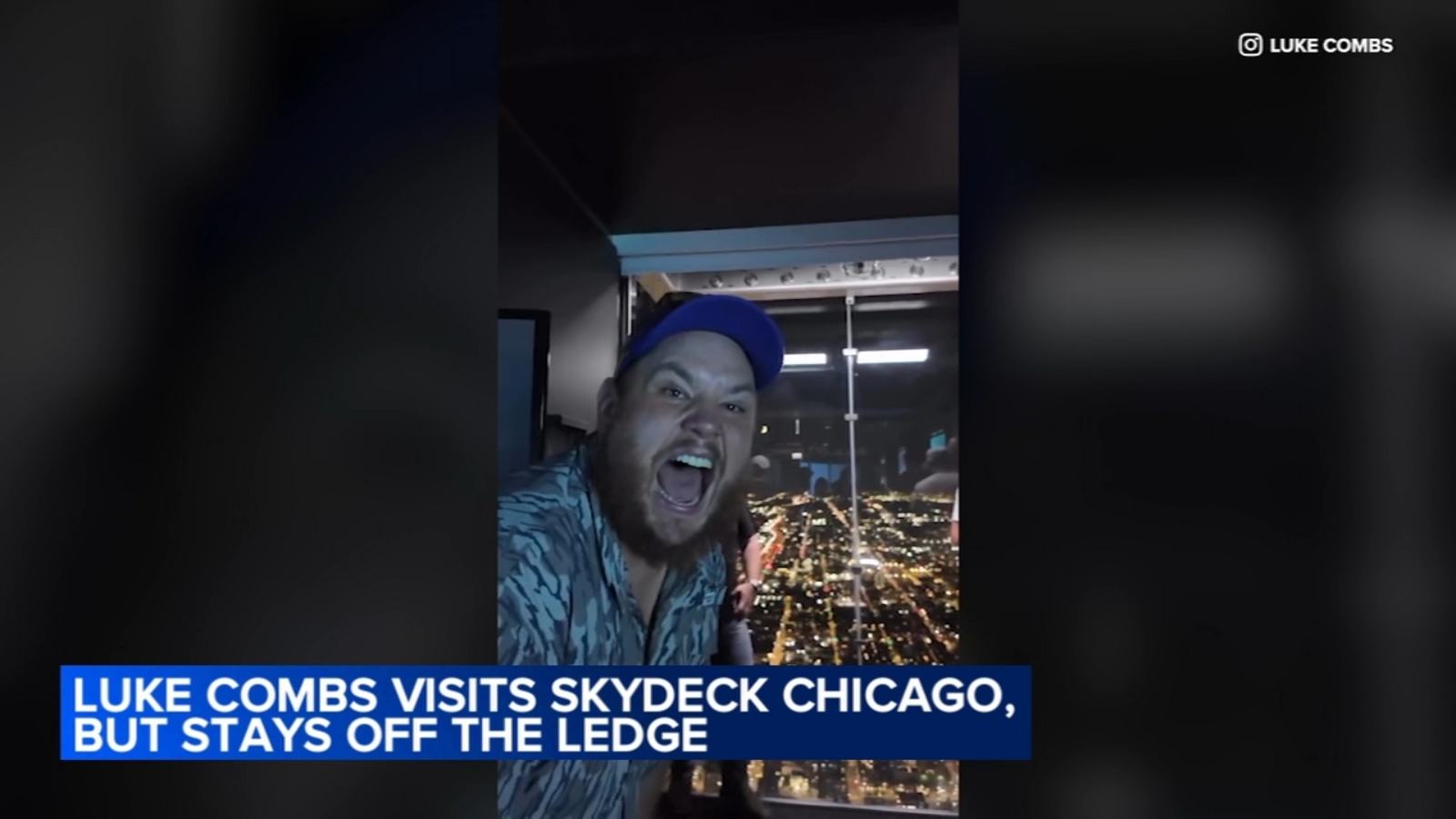 Luke Combs stays off the ledge at Skydeck Chicago at the Willis Tower ...