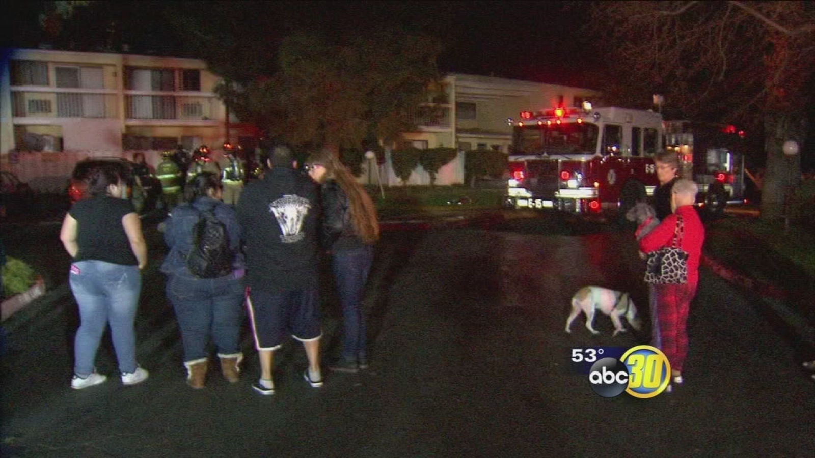 Nearly 60 evacuated after Southeast Fresno apartment complex catches fire - ABC30 Fresno