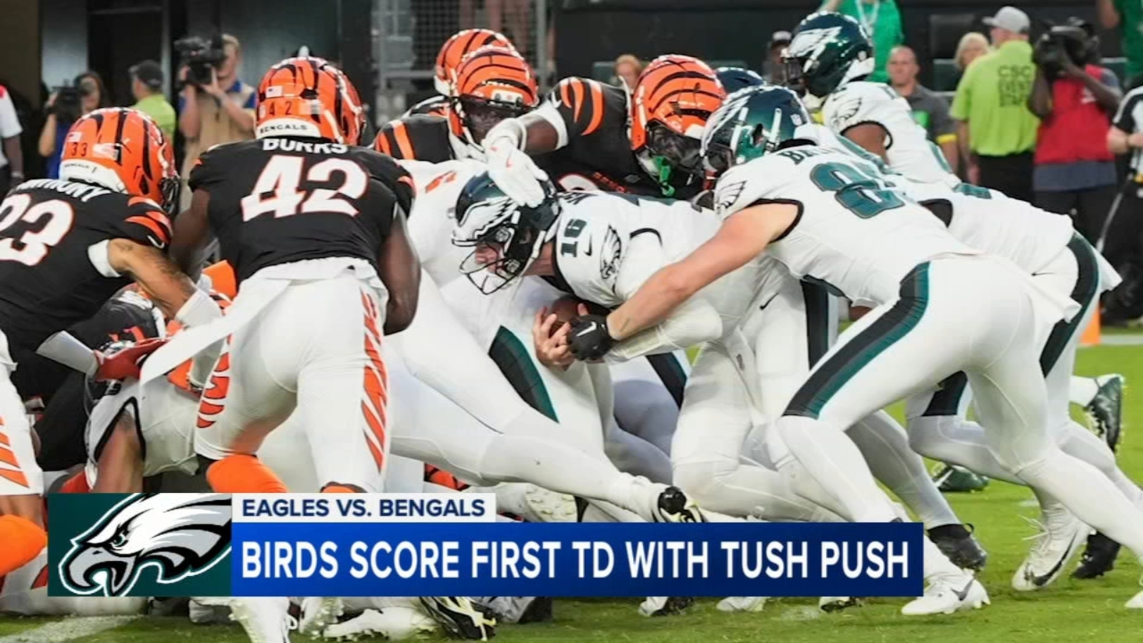 Super Bowl champion Philadelphia Eagles' tush push play helps secure 34 ...