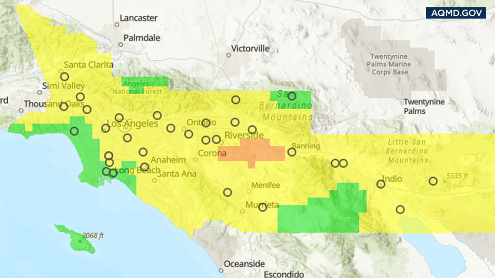 Canyon Fire air quality map shows unhealthy air near fire zone - ABC7 ...