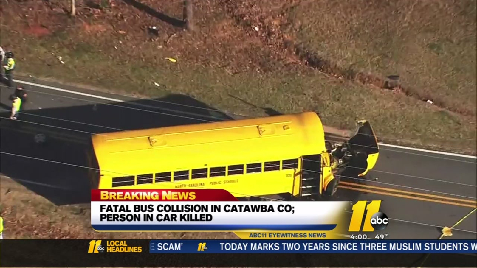 Woman killed in crash with school bus in western NC - ABC11 Raleigh-Durham
