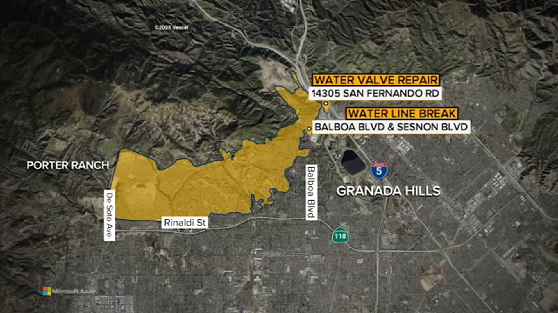 LADWP crews continue water service repairs in Granada Hills, Porter ...