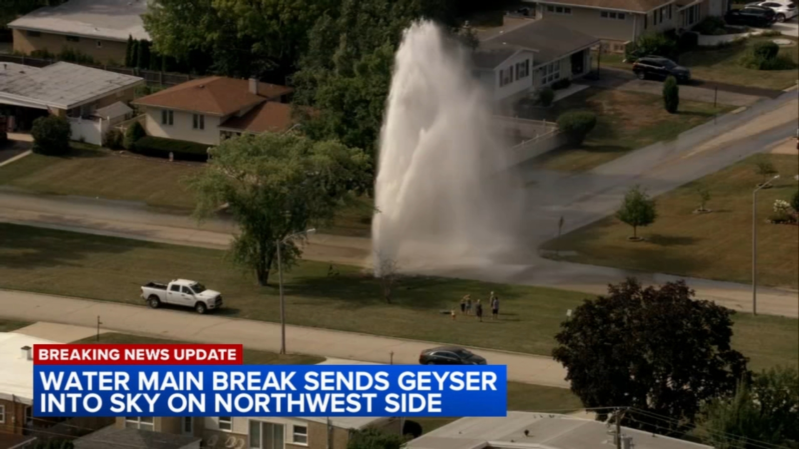 Water shoots high into air after contractor hits main near Bryn Mawr ...