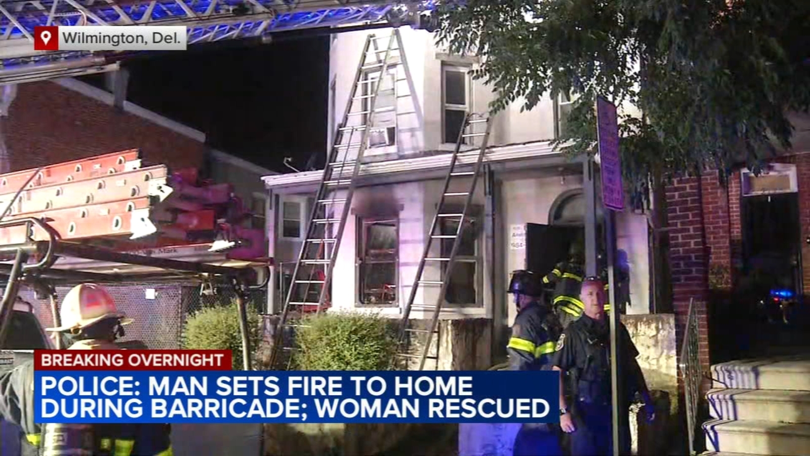 Woman rescued after man sets fire to home during barricade situation in ...