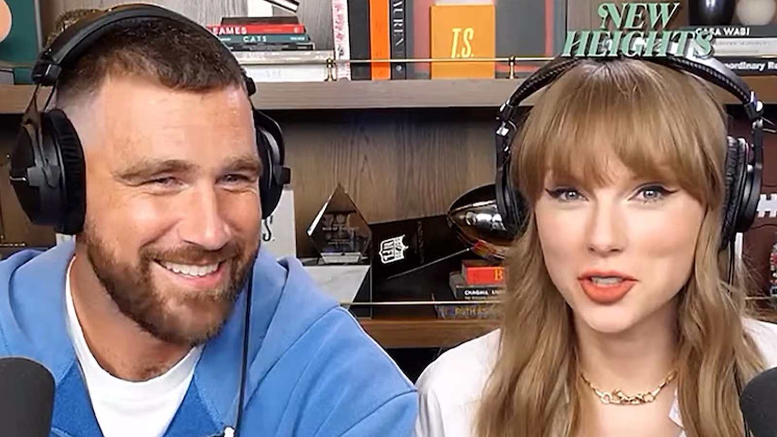 'New Heights' podcast: Taylor Swift jokes about 'male sports fans' alongside boyfriend Travis ...