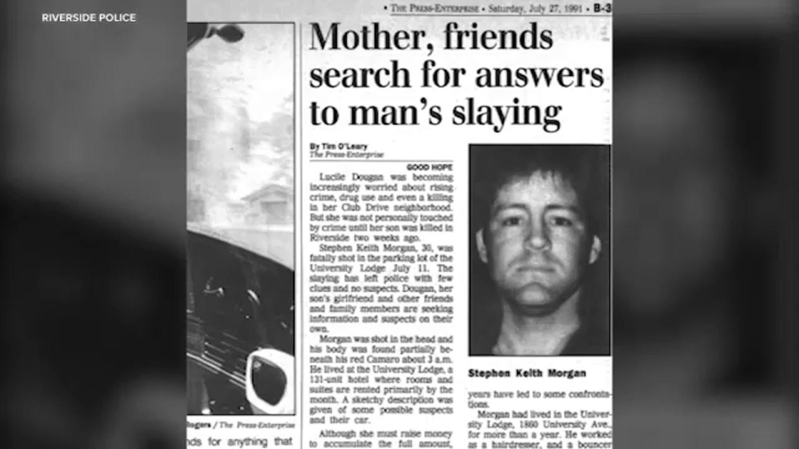 Stephen Morgan cold case: Riverside police ask for public's help amid investigation of unsolved ...