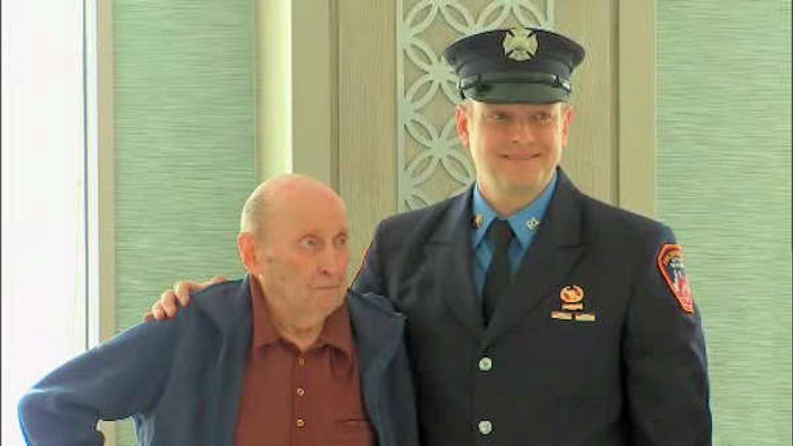 Firefighter reunited with 81-year-old man he lowered from Upper Ease ...