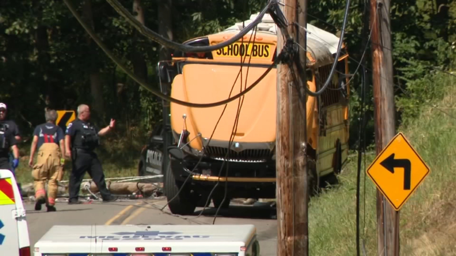 Bus carrying junior high school football team crashes in Economy Bourough, Pennsylvania, 21 ...