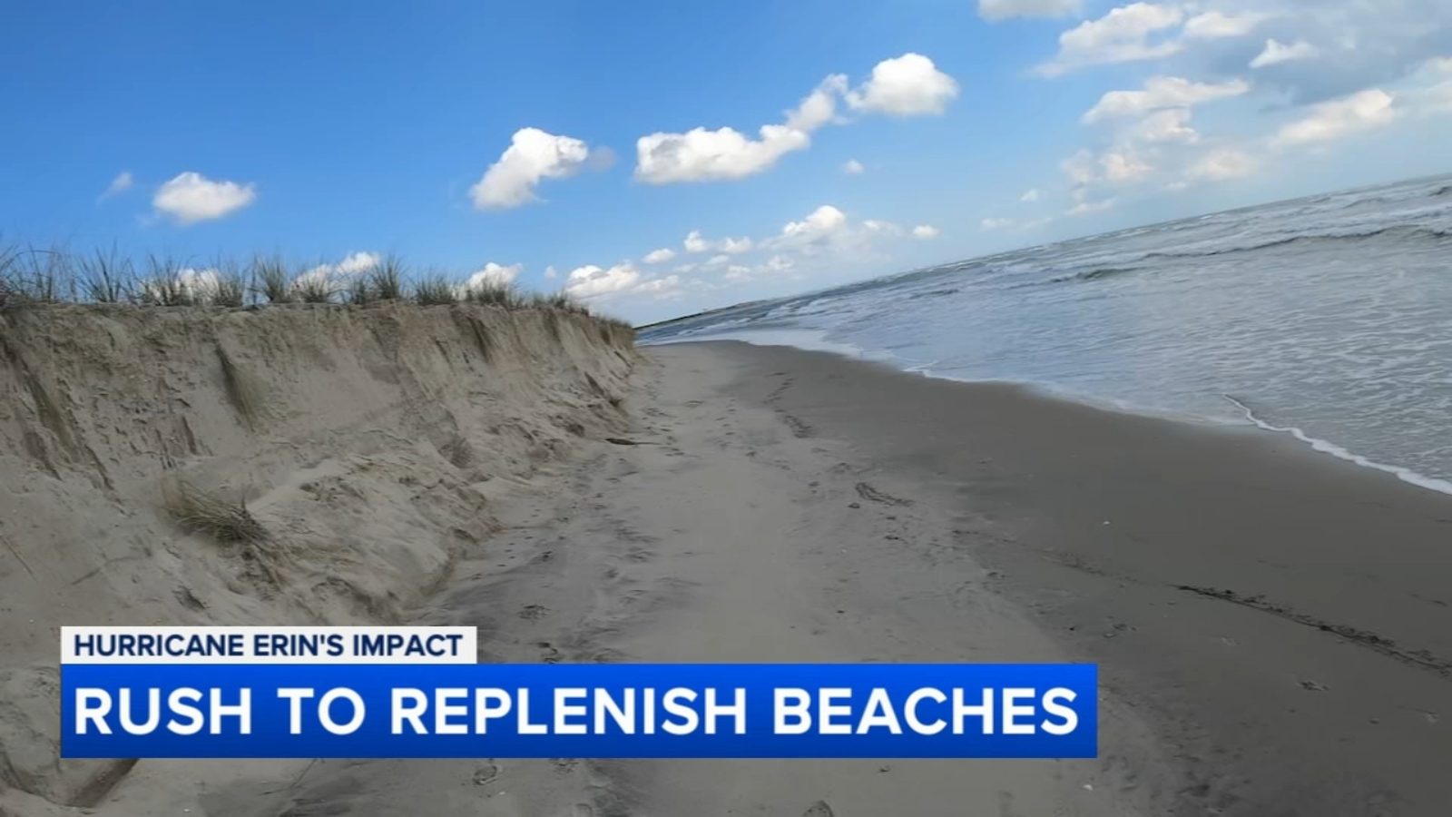 Post-Hurricane Erin erosion at Jersey shore beaches, including in ...
