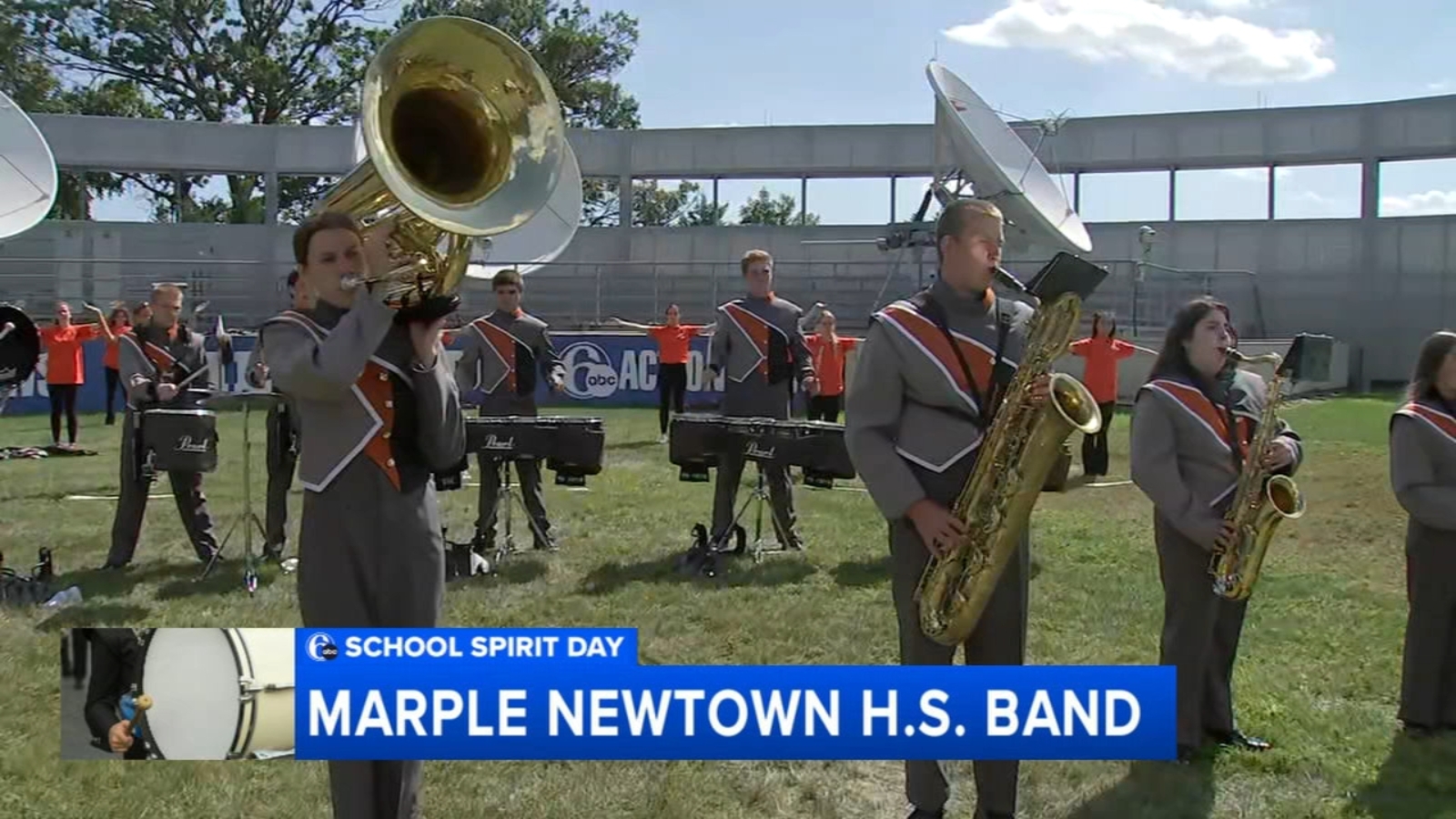 Marple Newtown High School's marching band visits 6abc Yard - 6abc ...