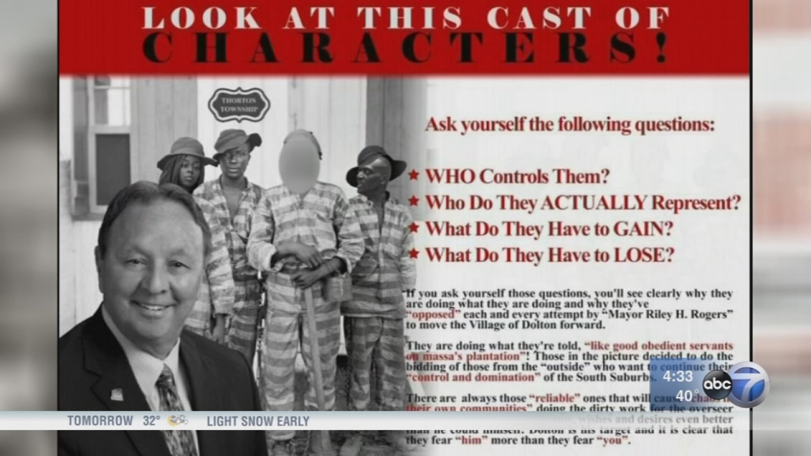 Racist campaign flyers seen in Dolton prior to mayoral election - ABC7 ...