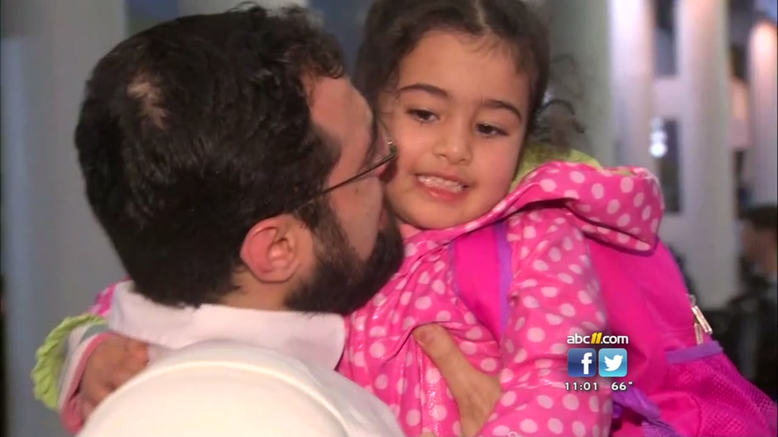 Joyful reunion for Syrian family from Raleigh, 4-year-old daughter ...