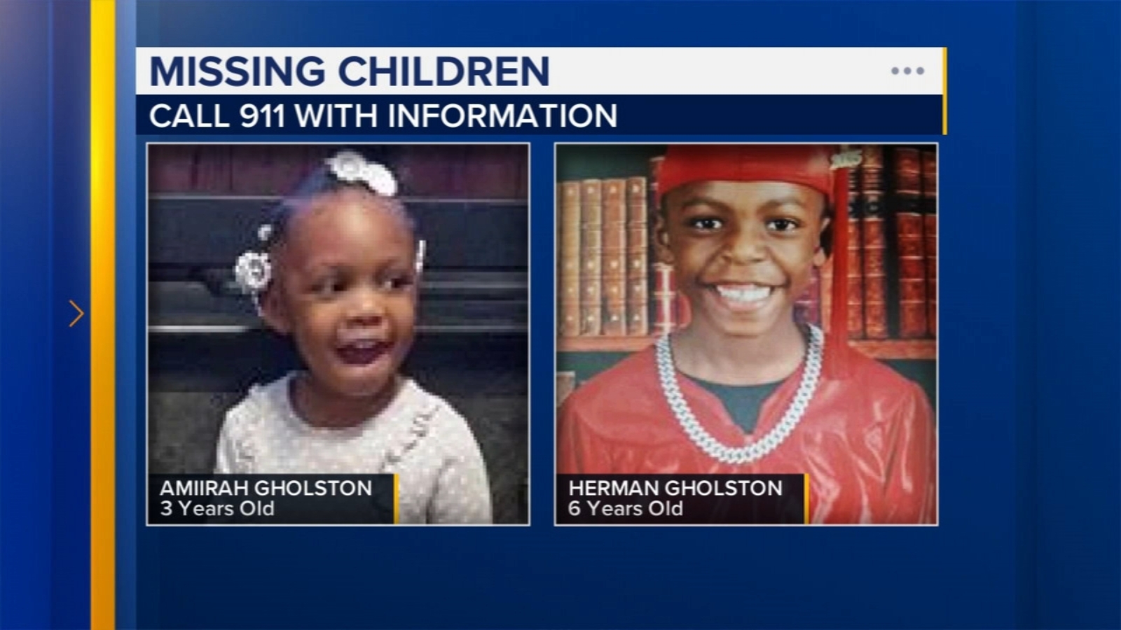 Missing children 3-year-old Amiirah Gholston, 6-year-old Herman ...