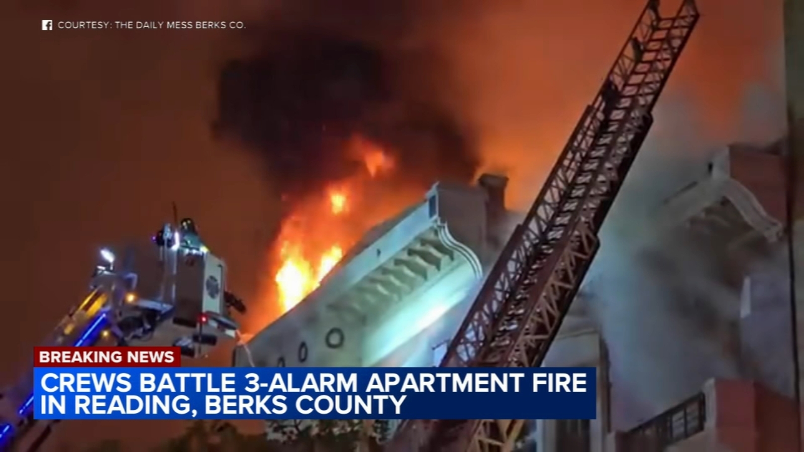 1 hurt in 3-alarm apartment fire in Reading, Berks County - 6abc ...