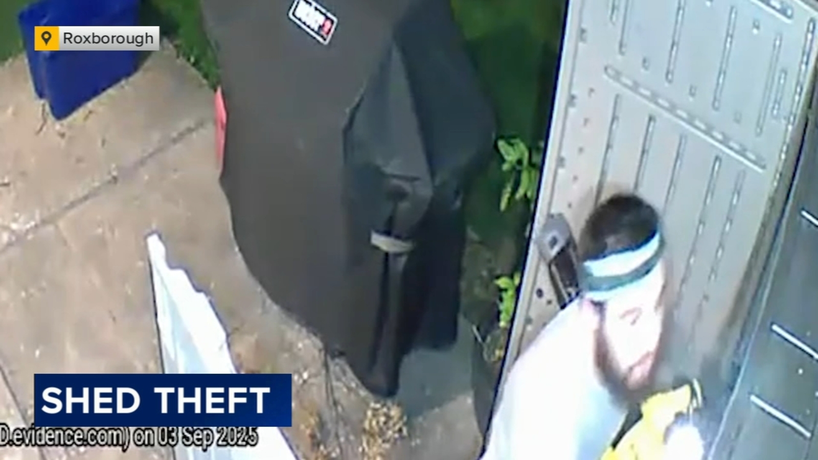 Accused shed thief caught on camera stealing landscaping equipment in ...