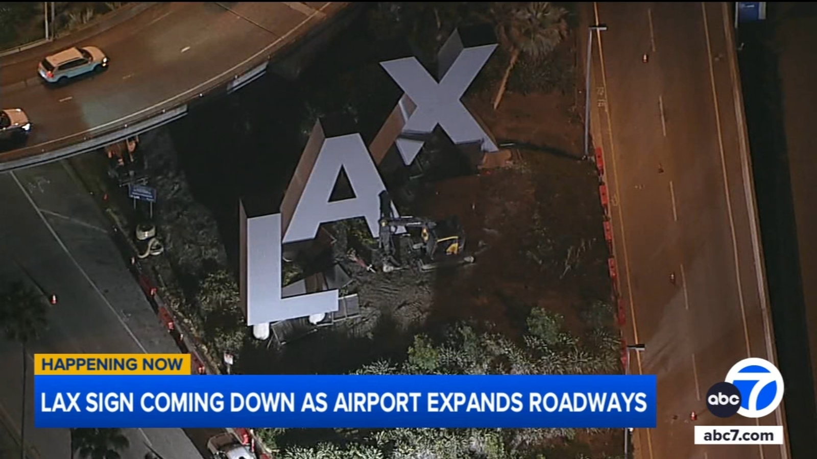 LAX sign coming down as airport expands roadways - ABC7 Los Angeles