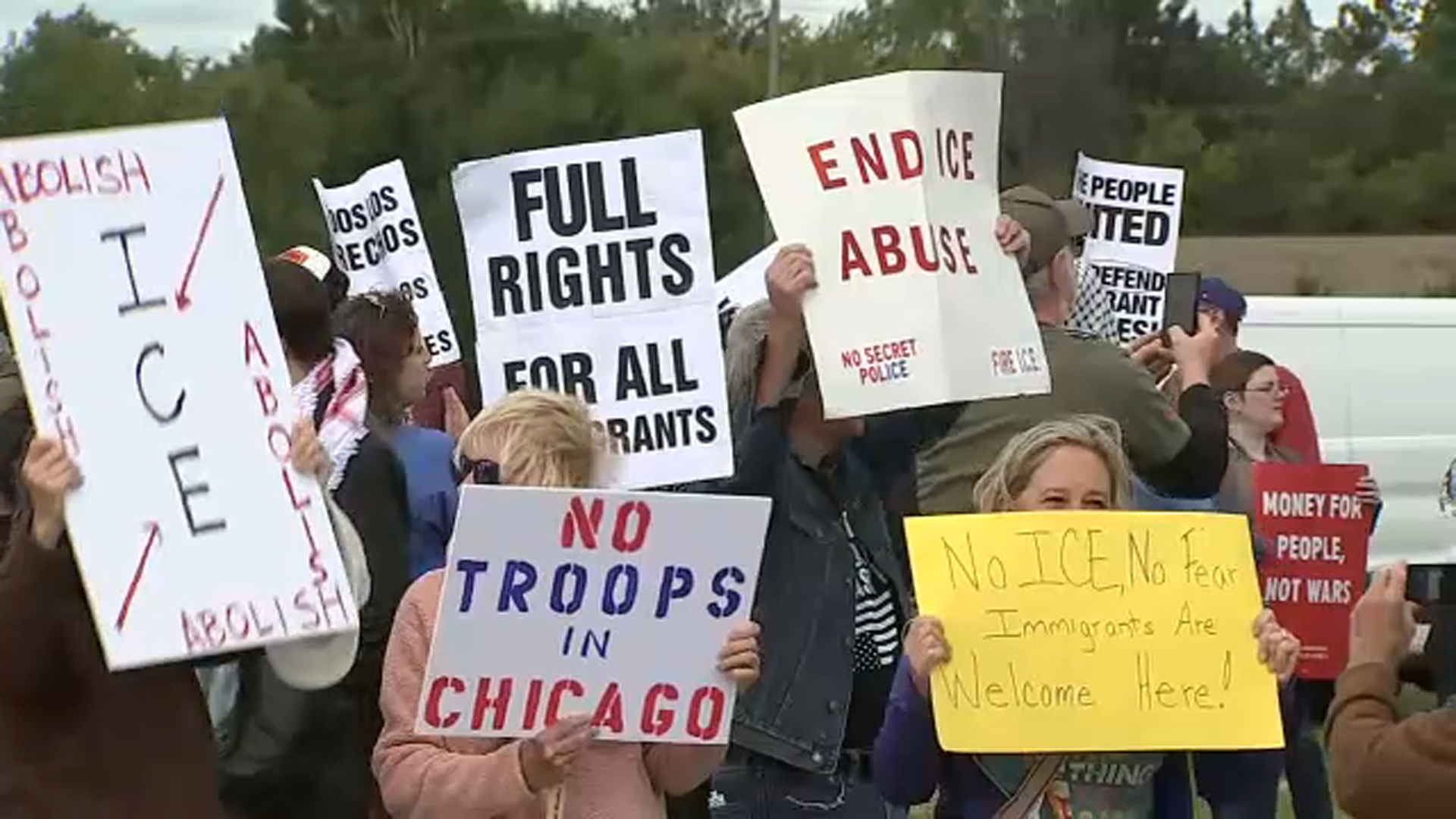 Rally against expected ICE operations held downtown, protesters march ...