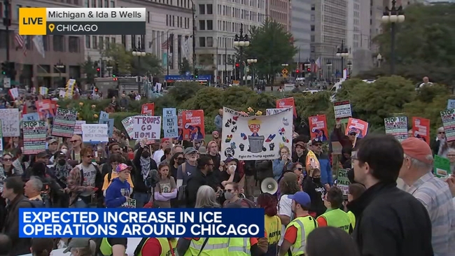 Rally against expected ICE operations held downtown, protesters march ...