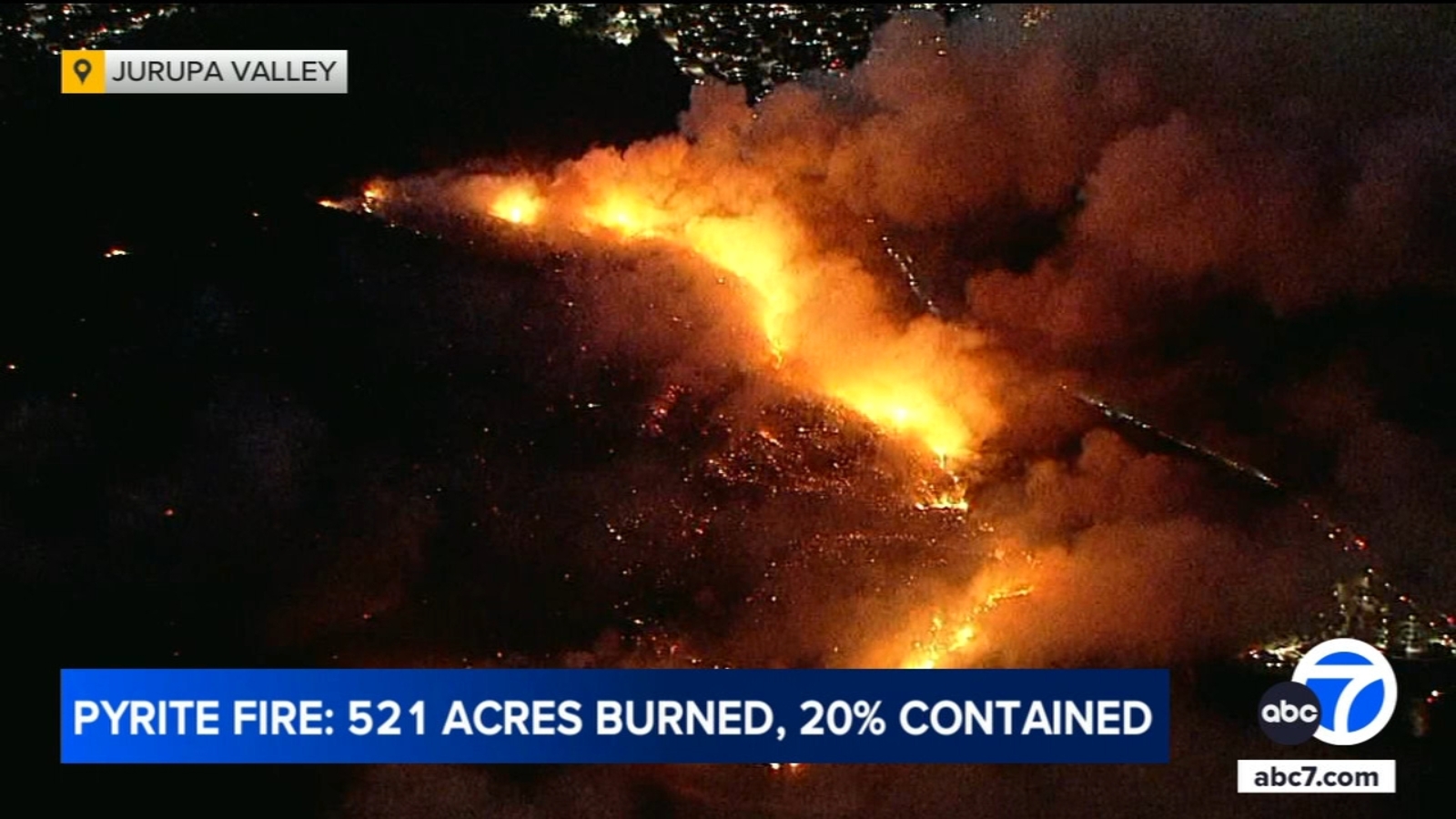 Pyrite Fire updates: 550-acre wildfire burning in Jurupa Valley is now ...