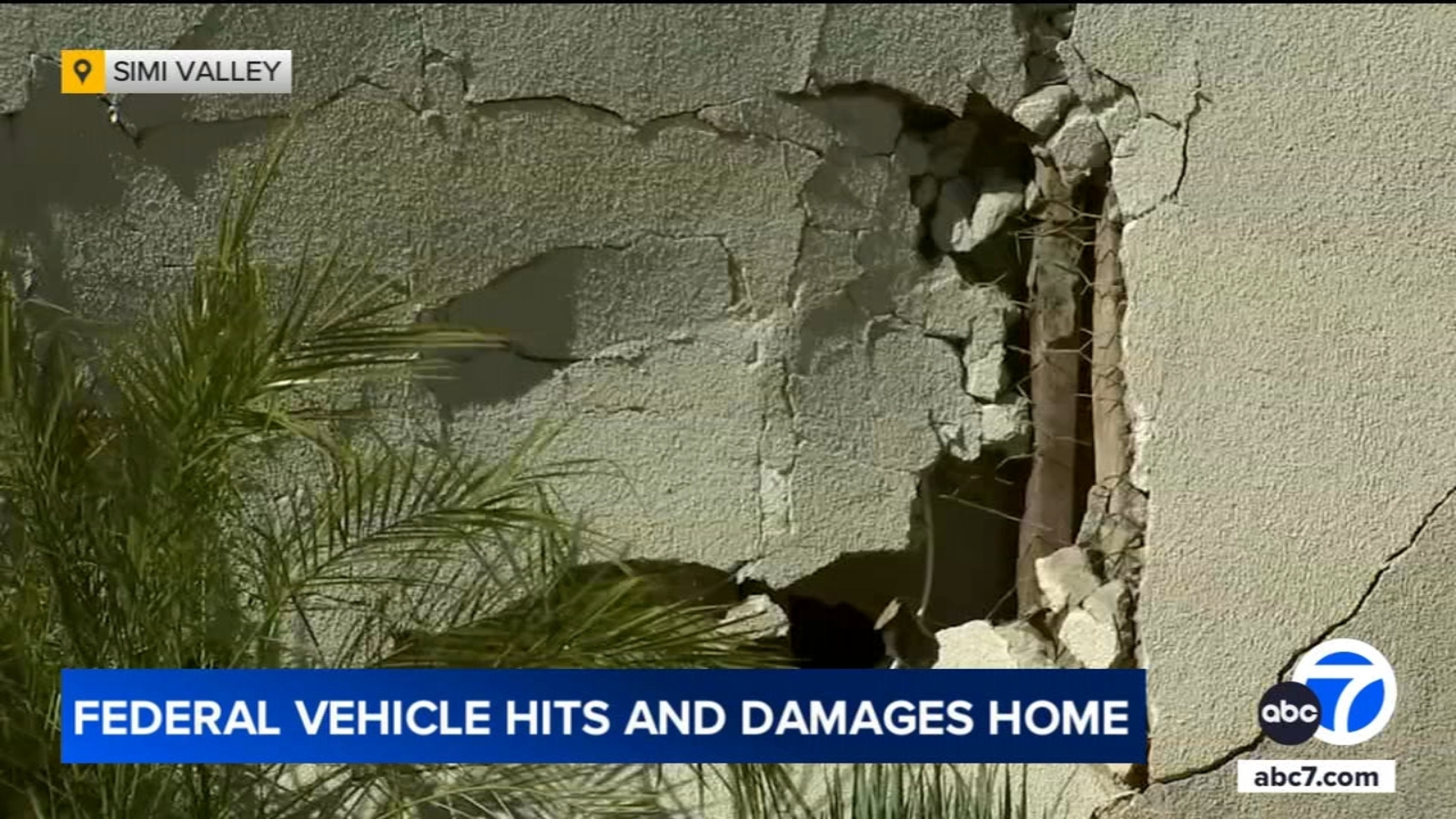 Simi Valley home damaged after being hit by federal vehicle - ABC7 Los ...