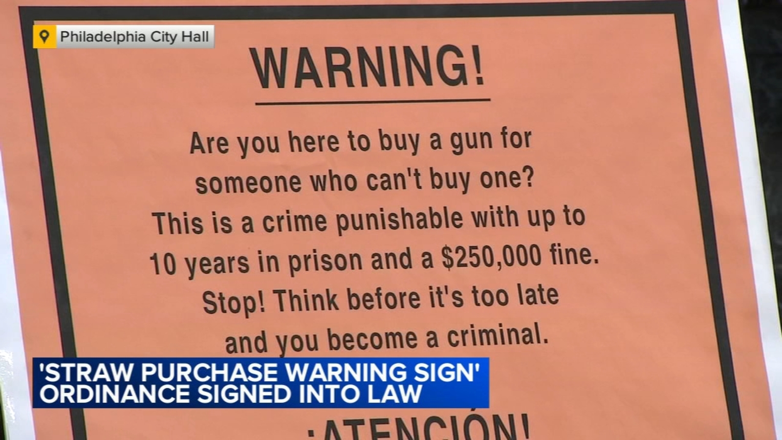 'Straw purchase warning sign' ordinance signed into law in Philadelphia ...