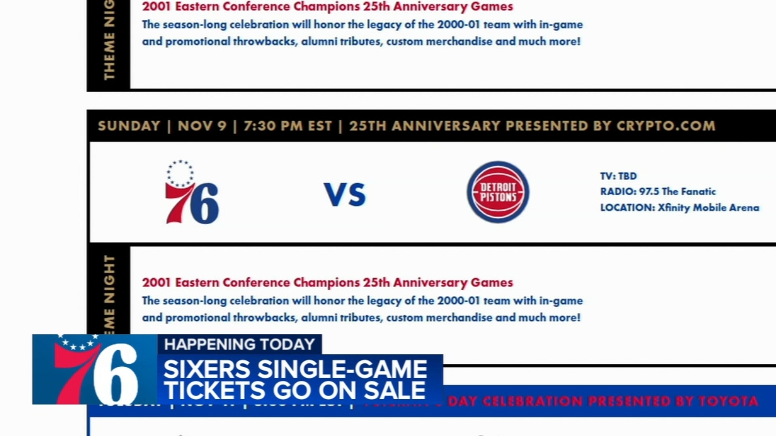 Philadelphia 76ers single-game tickets go on sale - 6abc Philadelphia