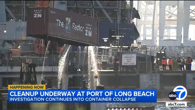More cargo containers recovered from water after Port of Long Beach ...