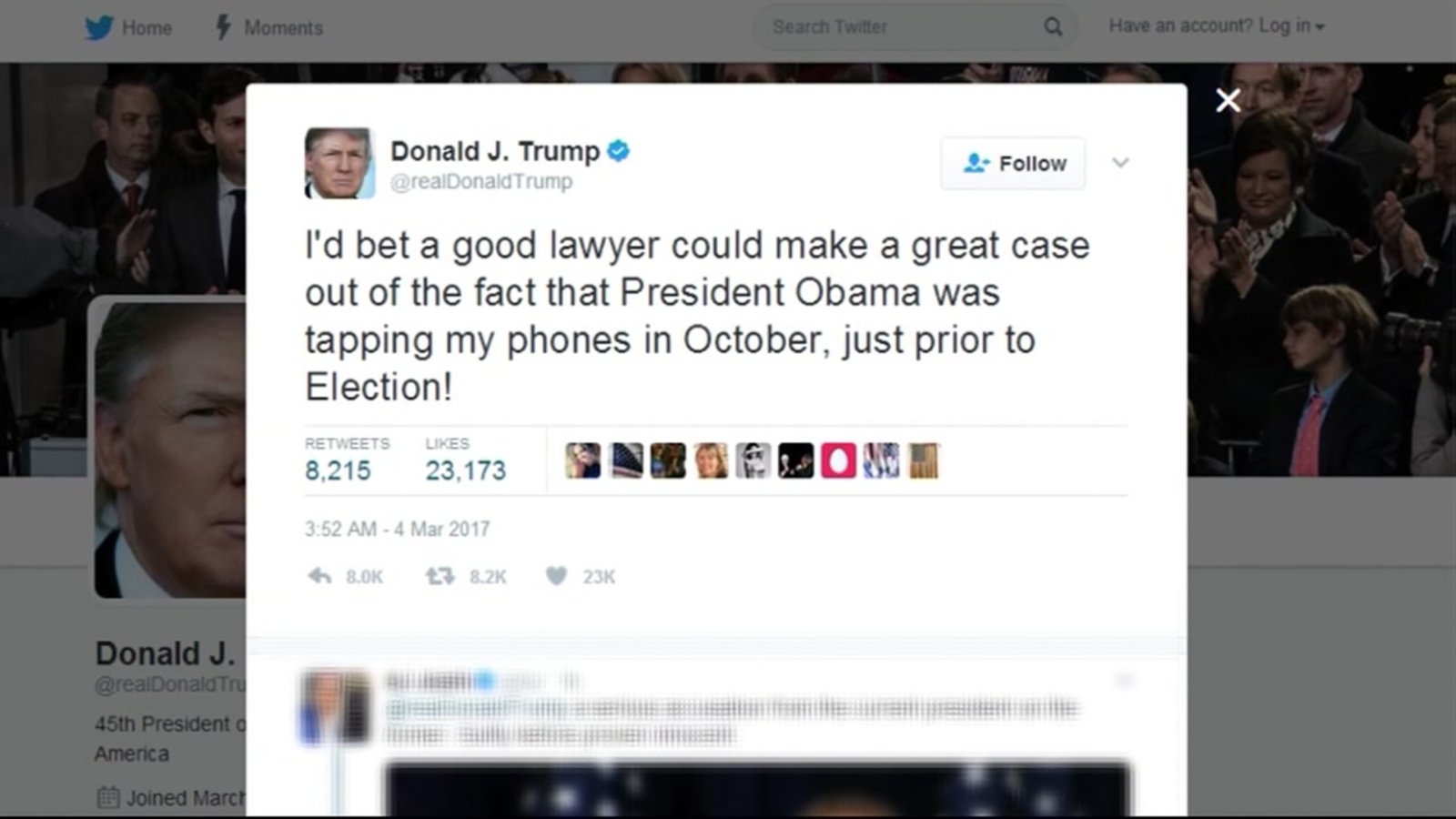 Obama Denies Trumps Unsubstantiated Accusation That He Wiretapped