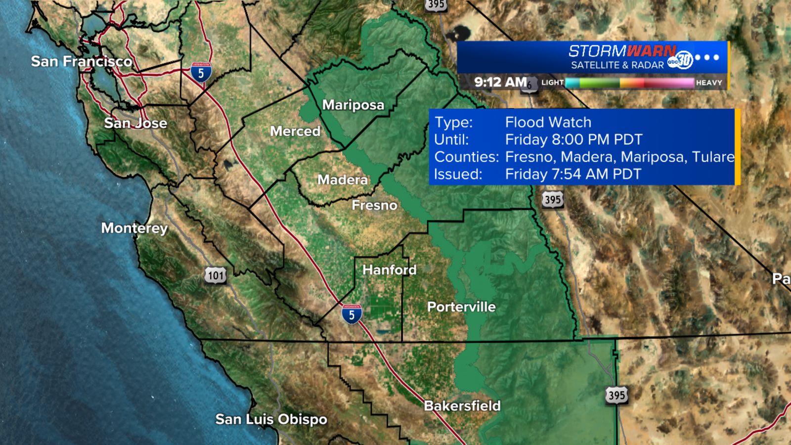 Central California forecasted for heavy rain and thunderstorms - ABC30 ...