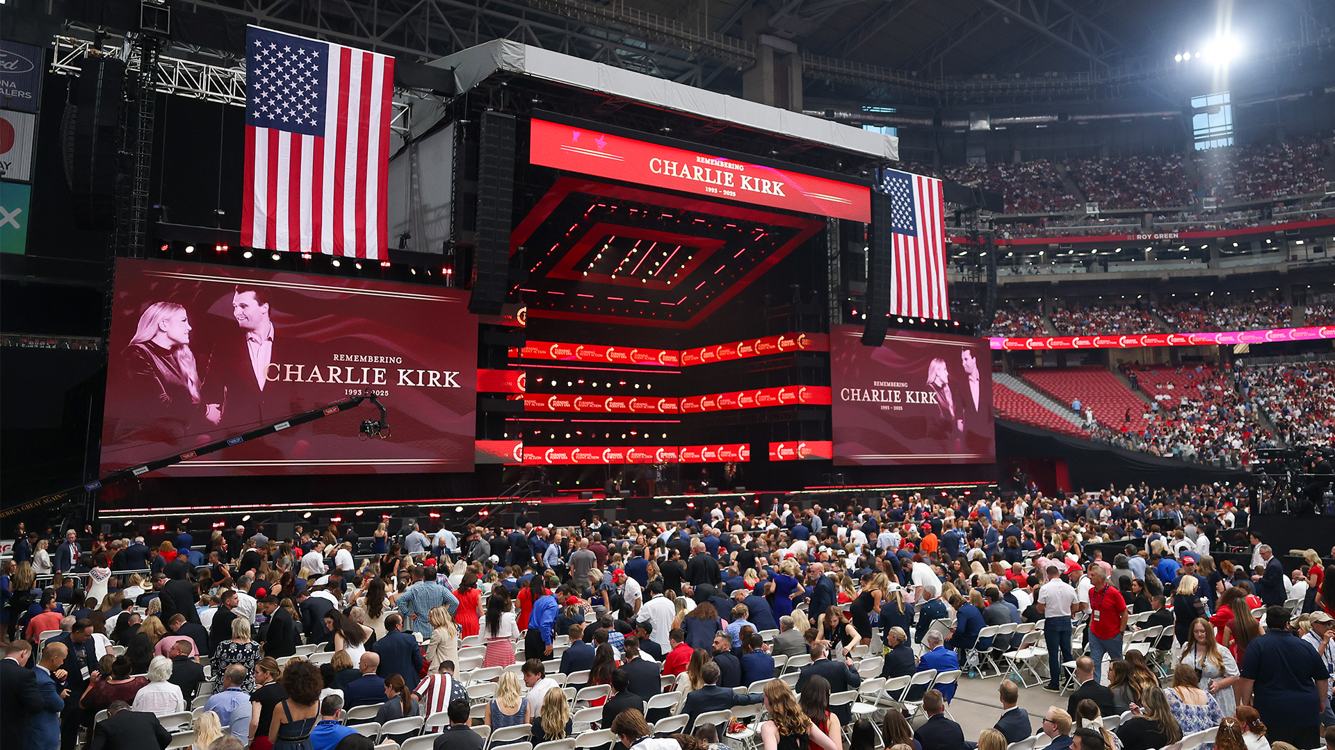 Charlie Kirk memorial service now underway - ABC7 Los Angeles