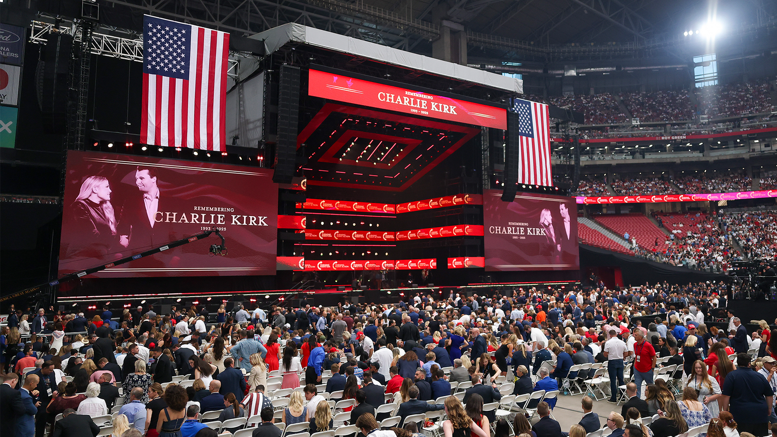 Charlie Kirk memorial service now underway - ABC7 Los Angeles