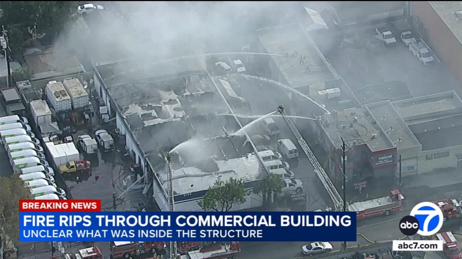 Firefighter injured after fire rips through commercial building in Bell ...