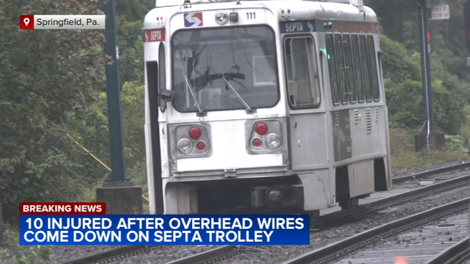 10 injured after overhead wires come down on SEPTA trolley in ...