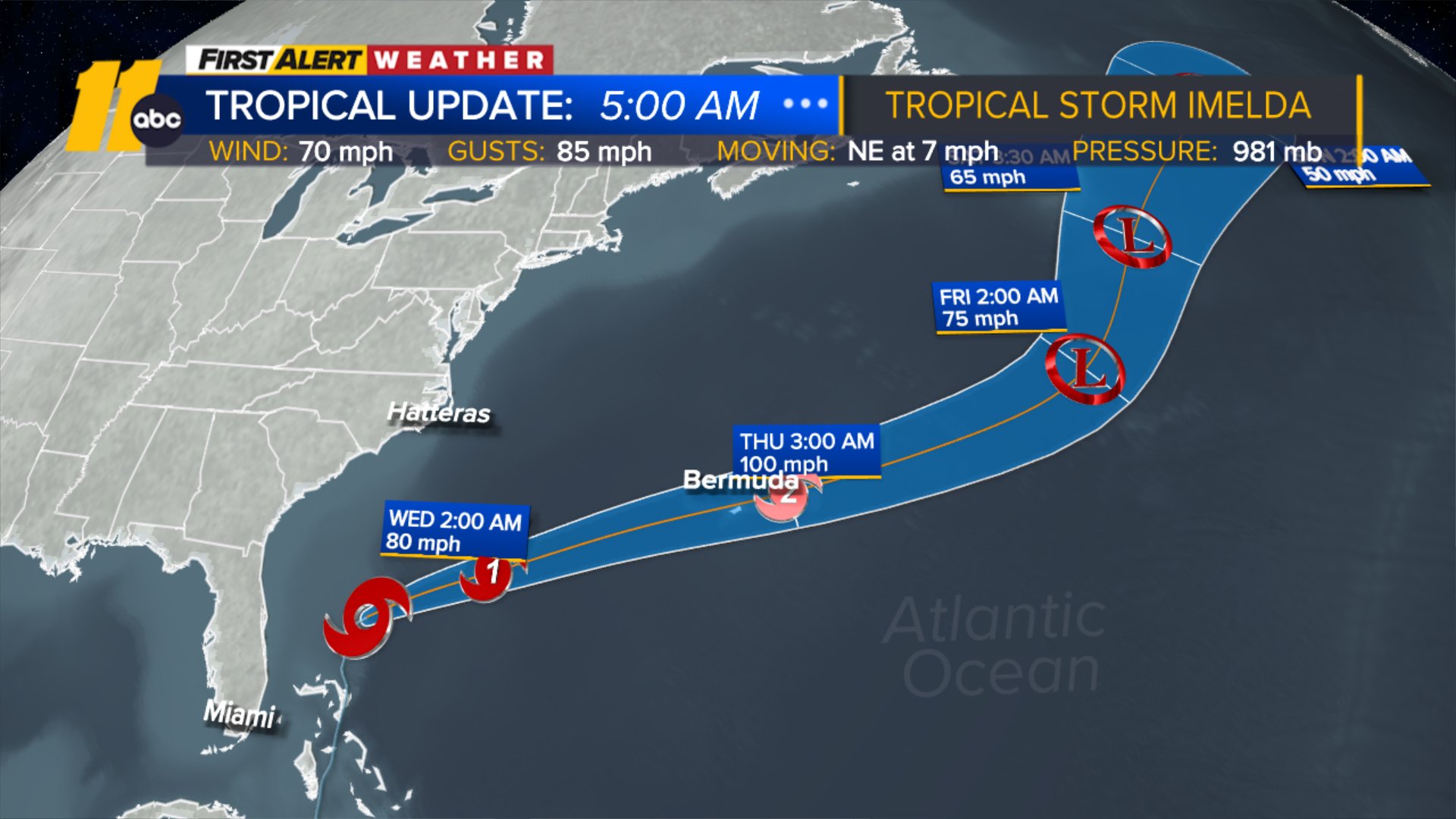 Here's the latest path of Imelda, forecast to become hurricane Tuesday ...