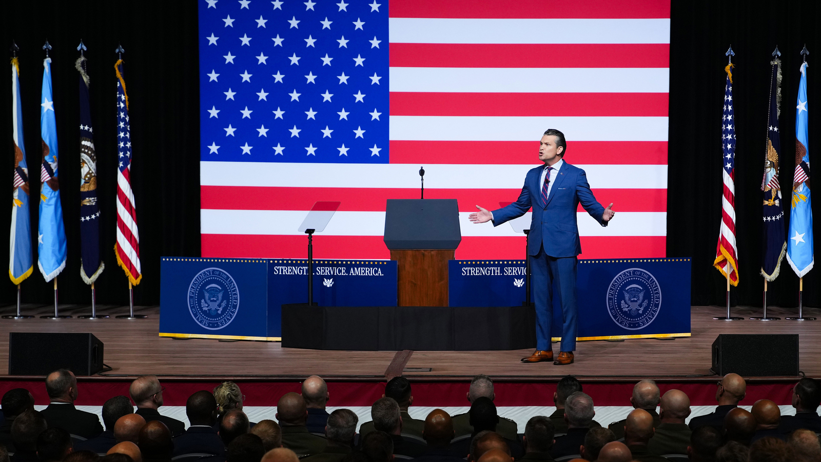 Hegseth rails against 'woke,' lays out standards in speech to top generals, Pres. Trump ...