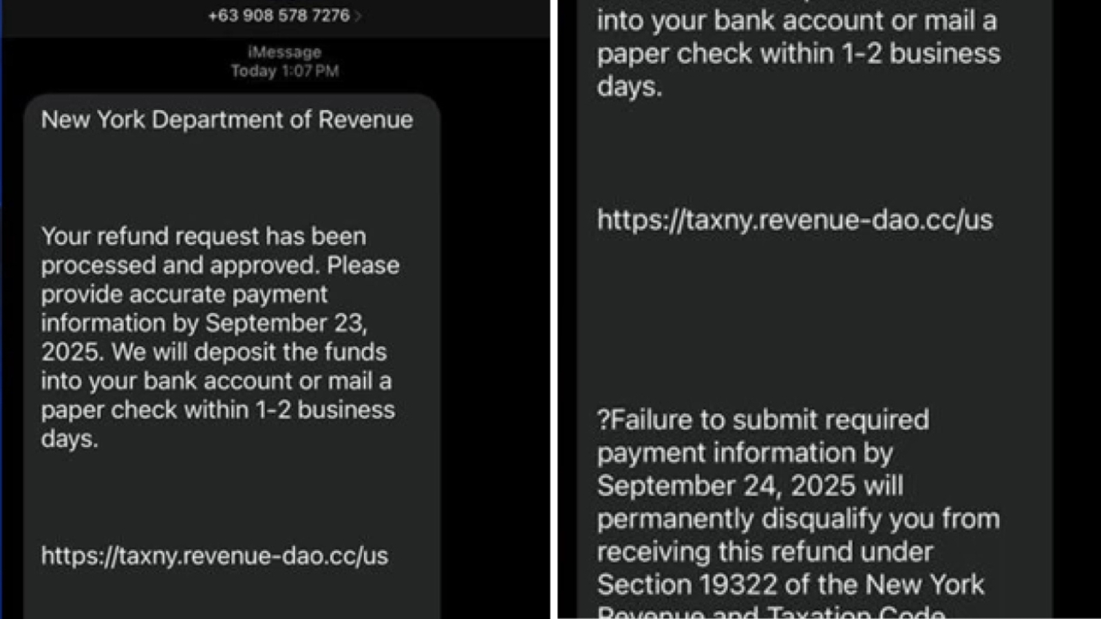 7 On Your Side warns of New York State inflation refund check text ...