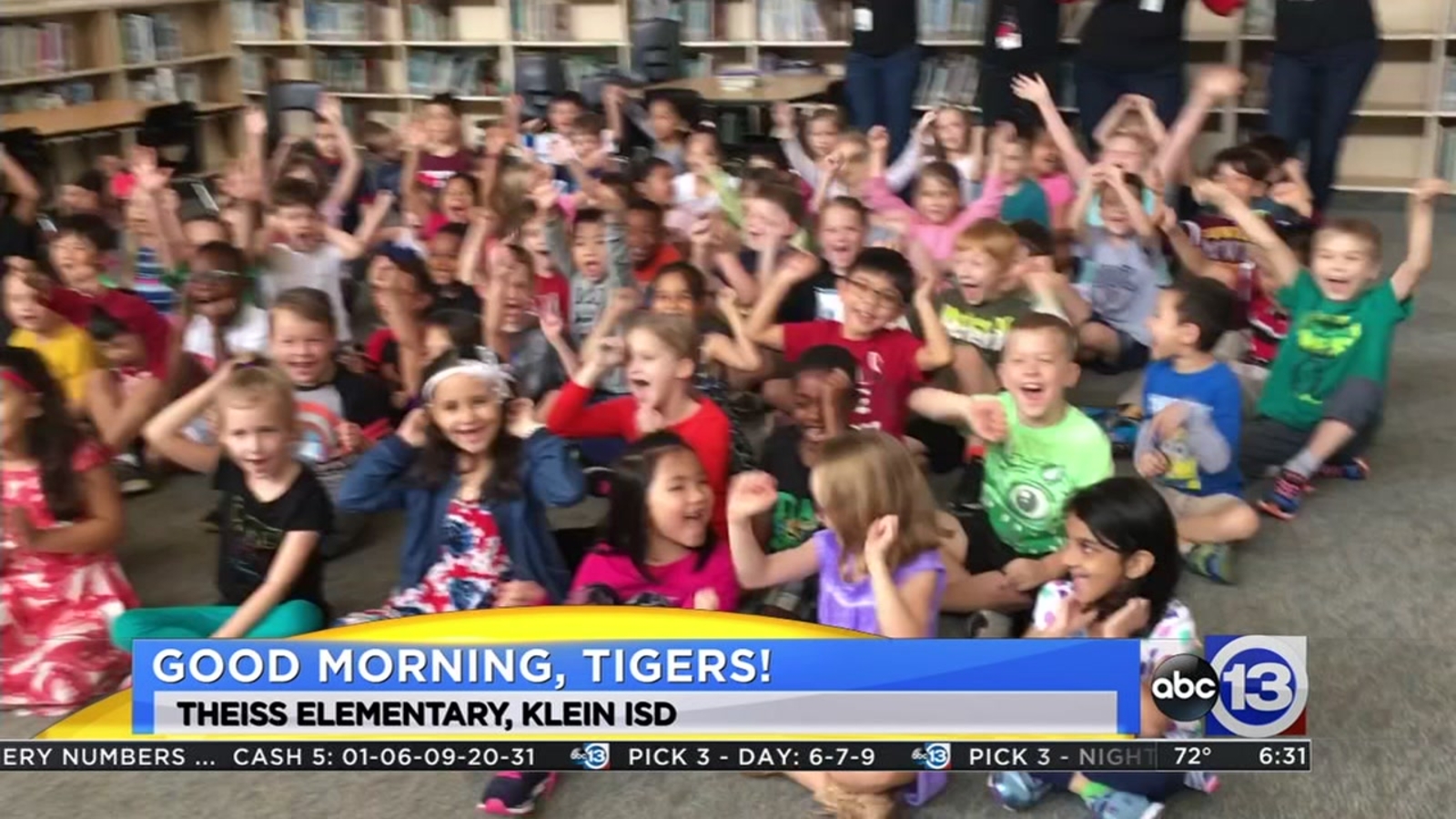 Meteorologist Travis Herzog visits Theiss Elementary School - ABC13 Houston