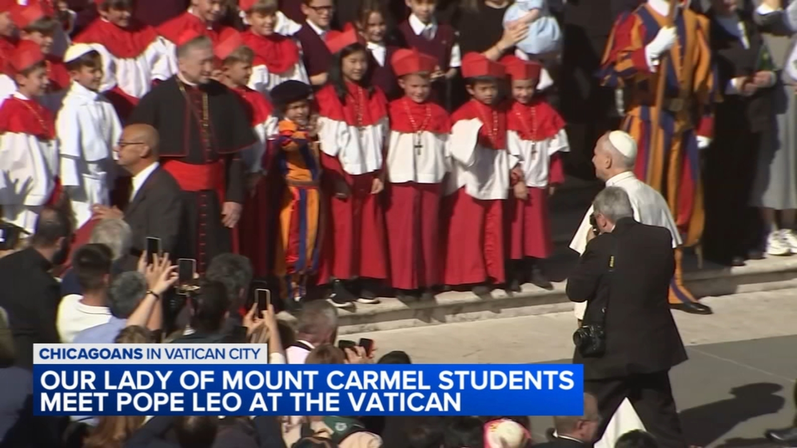 Our Lady of Mount Carmel Academy students meet with Pope Leo XIV ...