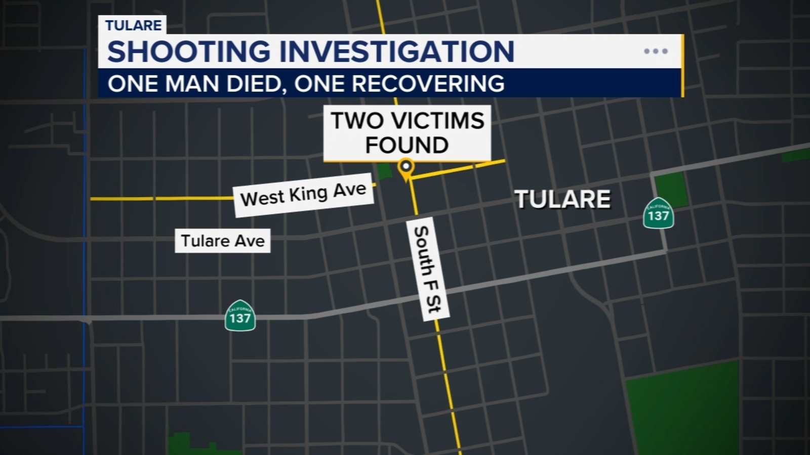 1 dead, 1 injured after shooting in Tulare, police say - ABC30 Fresno