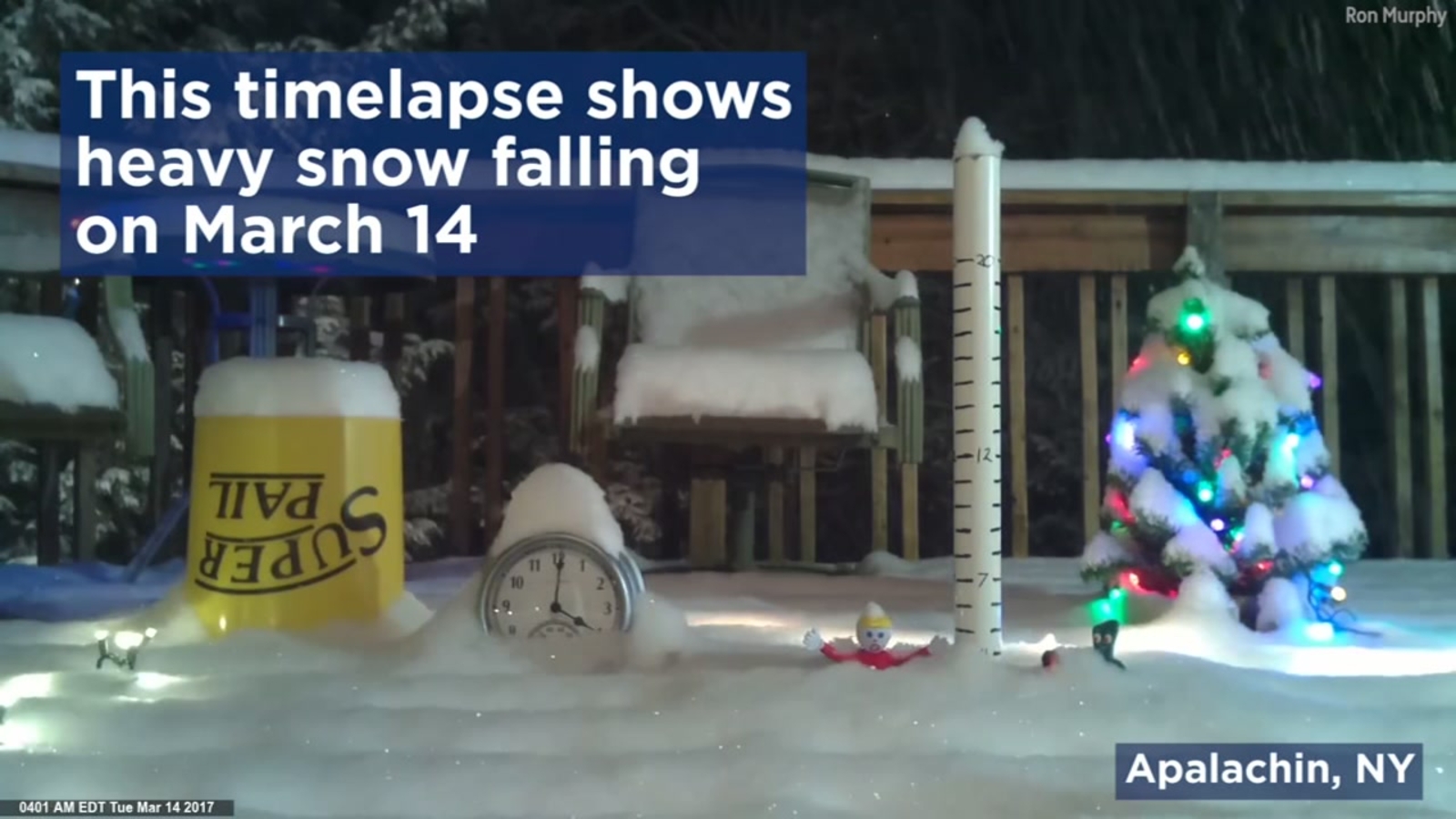 Time-lapse shows heavy snow falling in New York - ABC7 Chicago