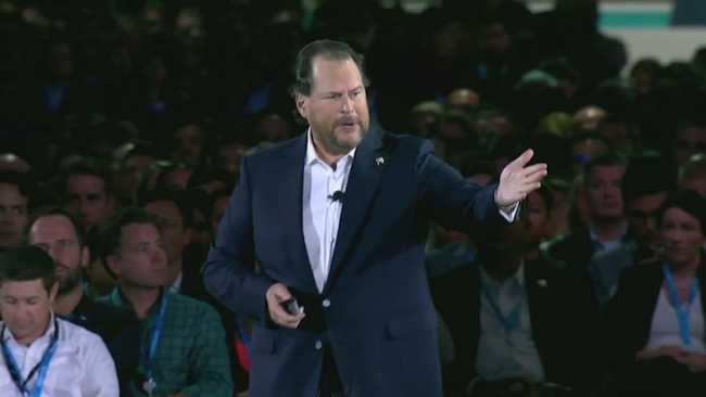 Salesforce CEO Marc Benioff appears to back off calls to send National ...