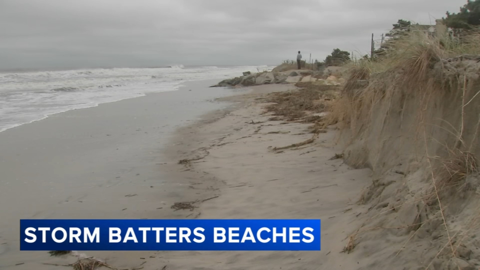 Coastal storm leaves behind beach erosion at the Jersey shore - 6abc ...