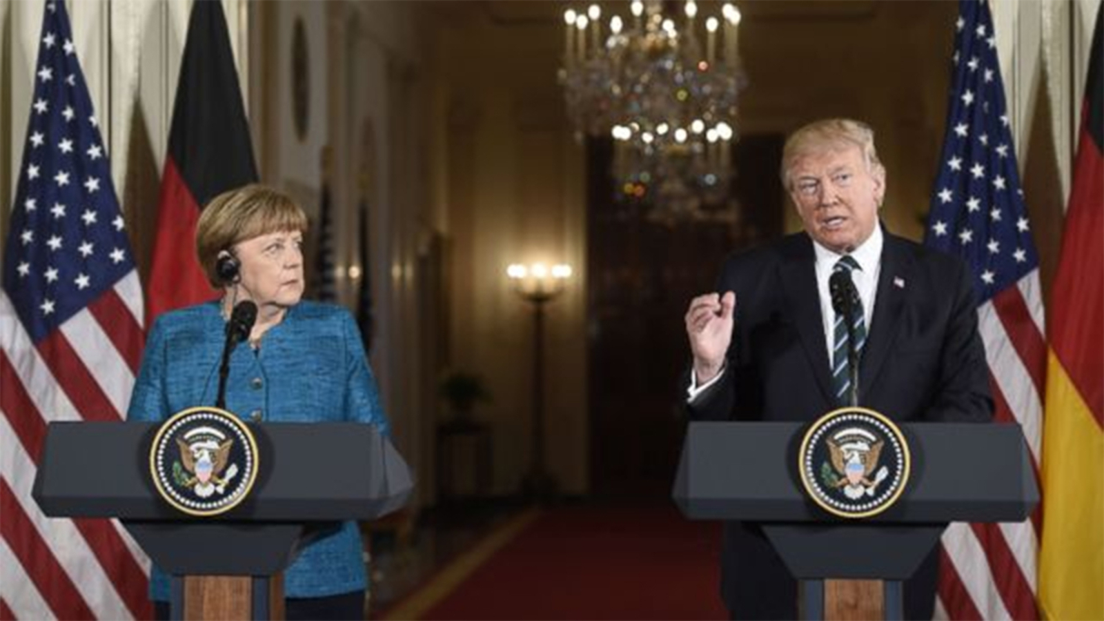 Trump, Merkel try to sidestep differences in first meeting - 6abc ...