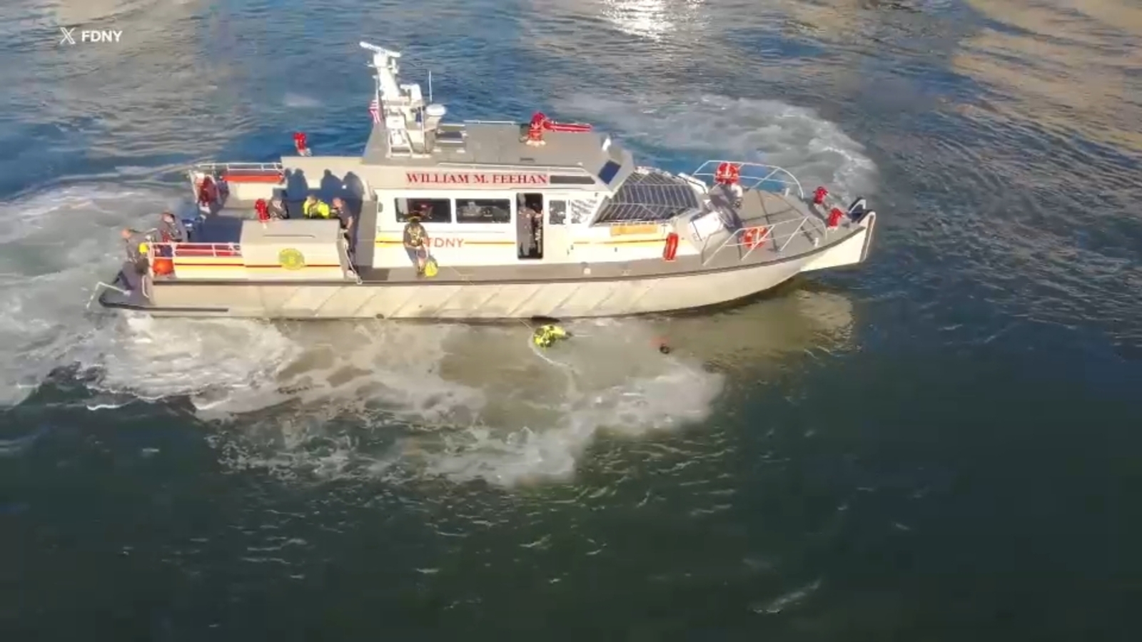 FDNY drone rescues person in East River near Queensboro Bridge - ABC7 ...