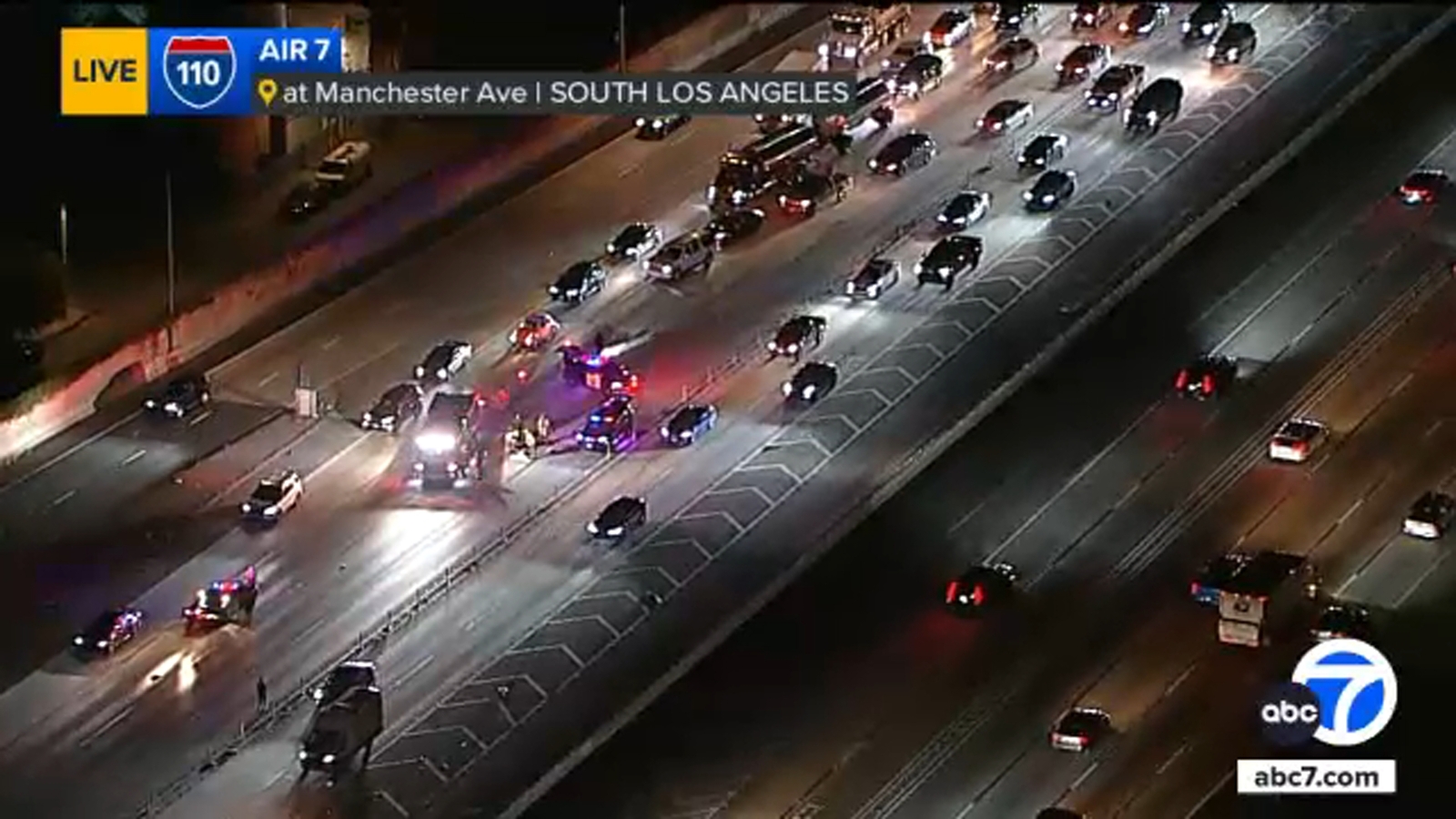 Northbound lanes of 110 Freeway reopen in South Los Angeles after ...